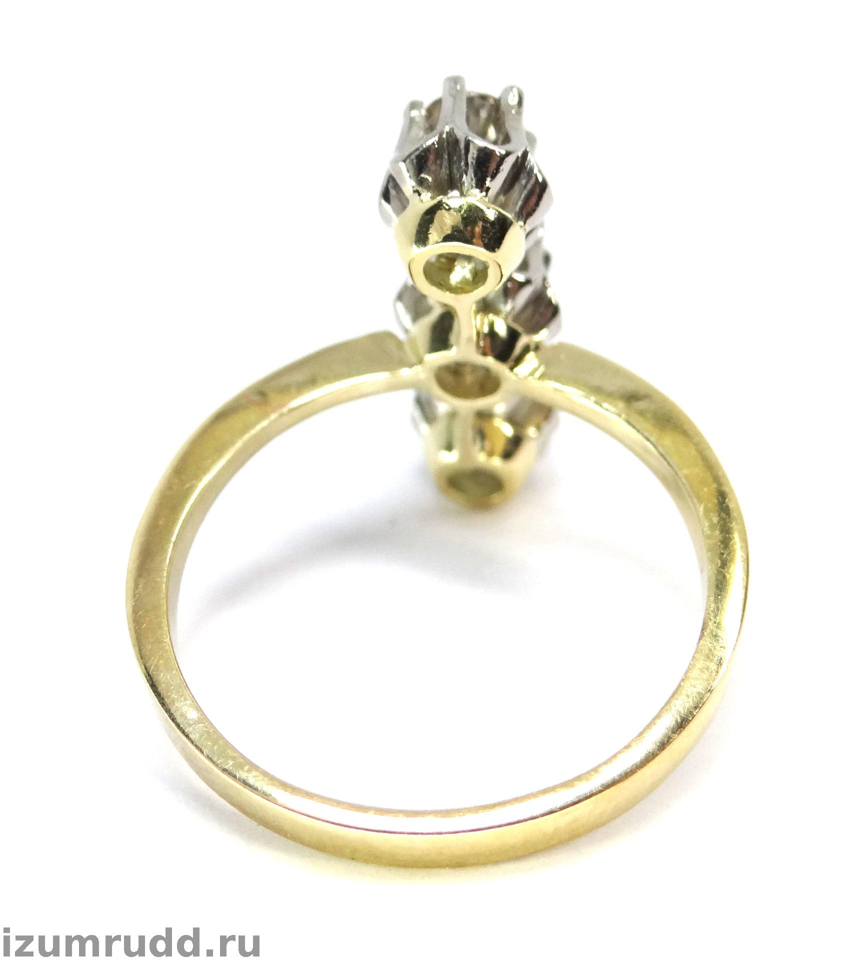 Золотое кольцо с бриллиантами 0.6 ct Светофор