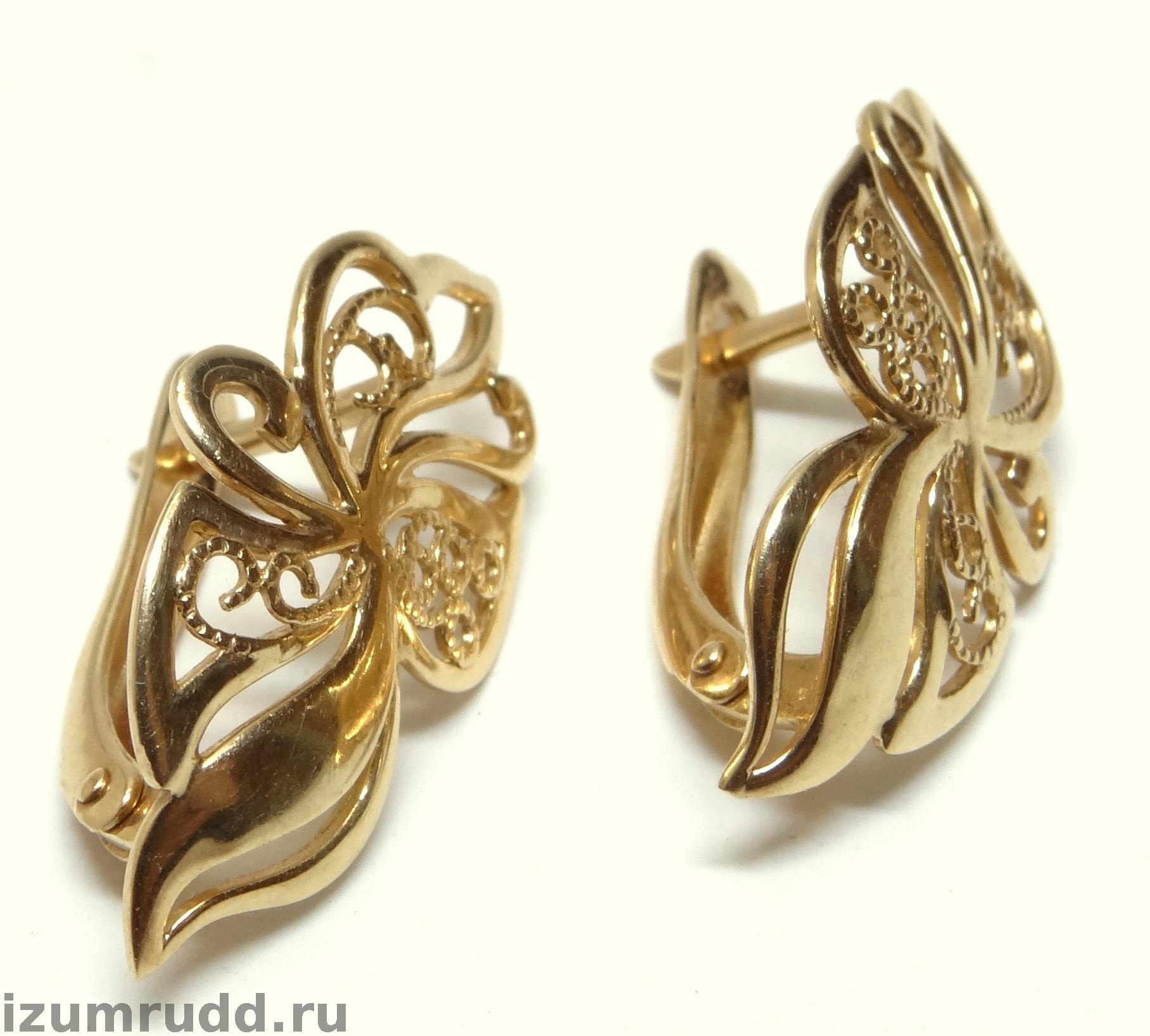 Золотые серьги 585 пробы