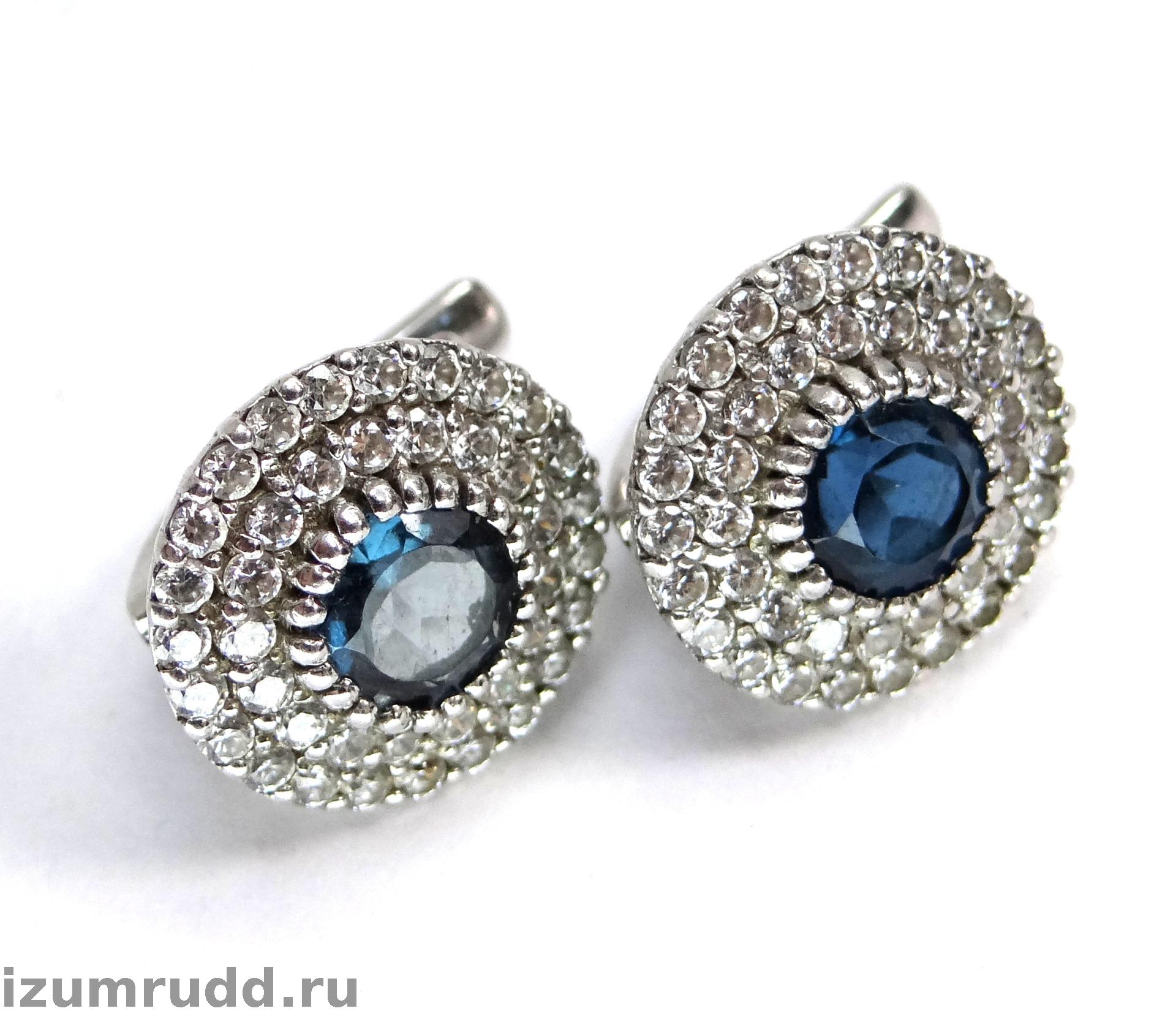 Серебряные серьги с цирконами