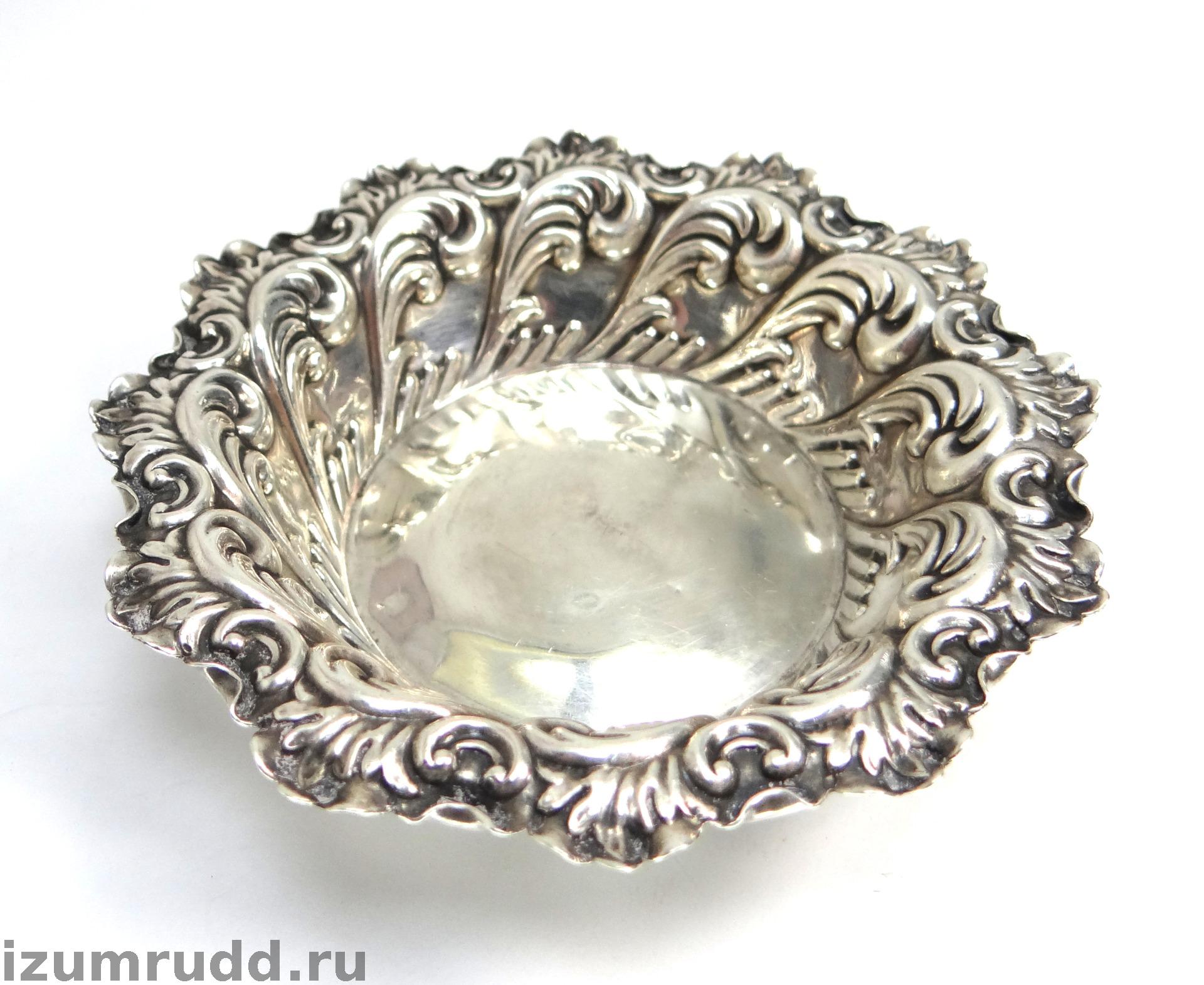 Серебряная икорница 925 пробы