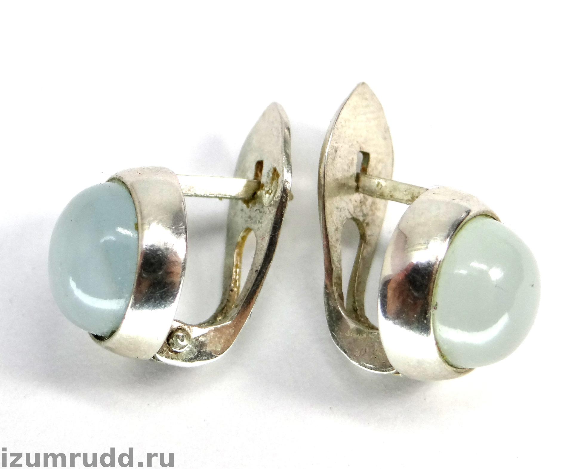 Серебряные серьги 925 пробы с кварцем