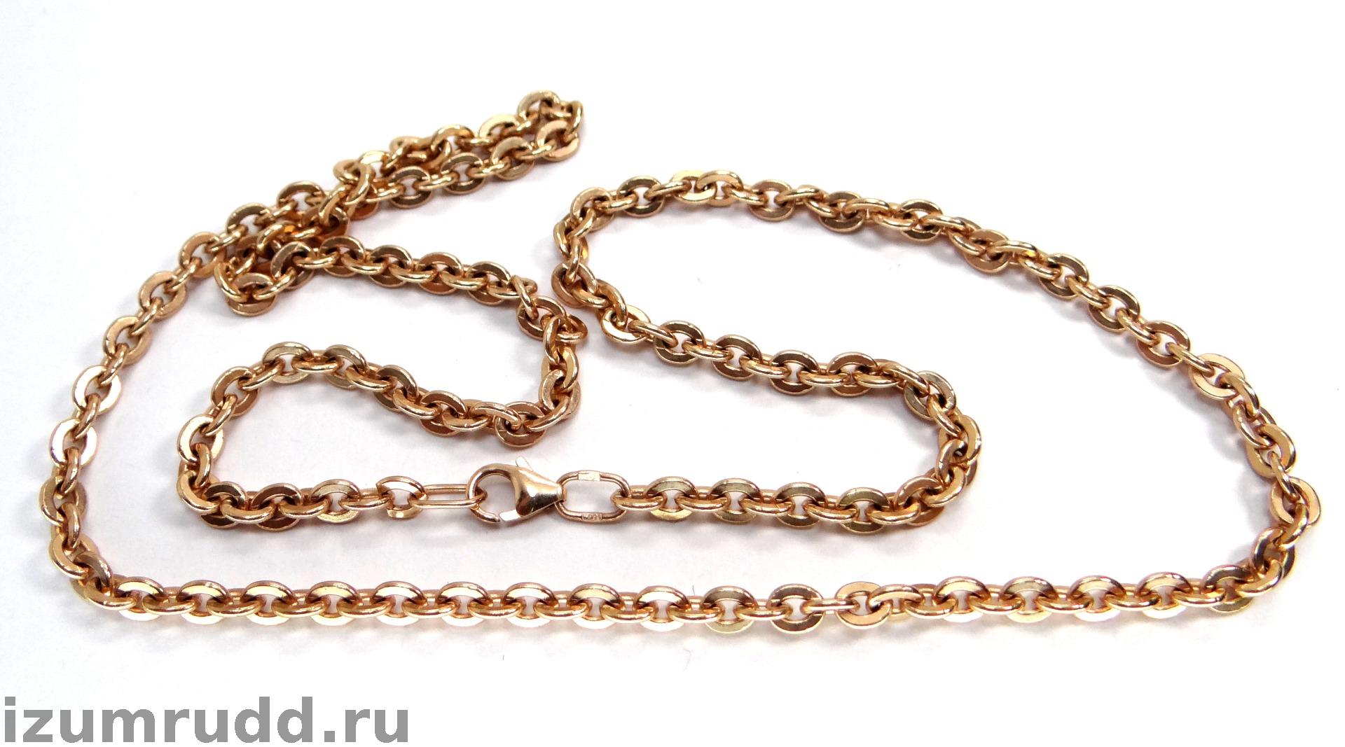 Золотая цепь плетения "Якорь", 50 см