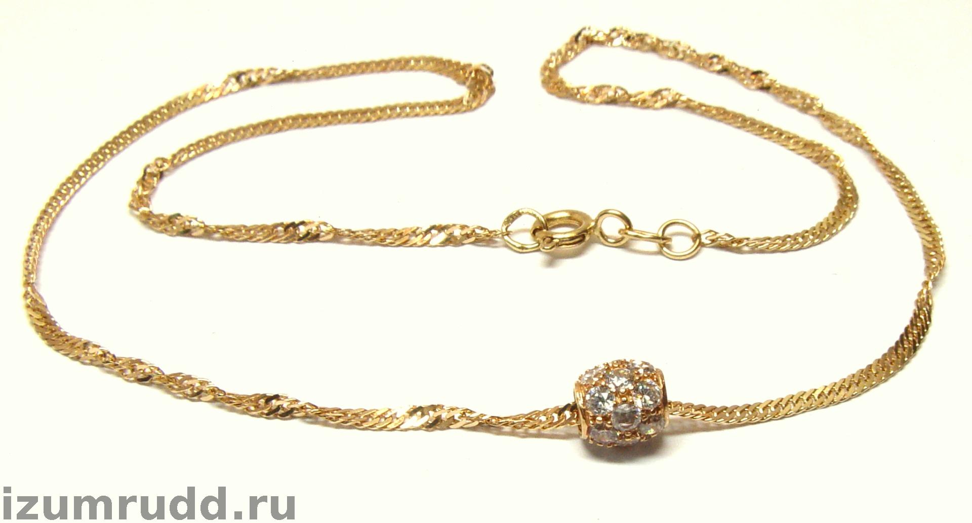 Золотая цепочка с кулоном 585 пробы